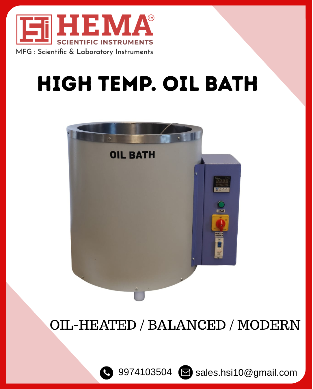 Oil Bath Manufacturer in India | Laboratory & High Temperatur | Hema ...