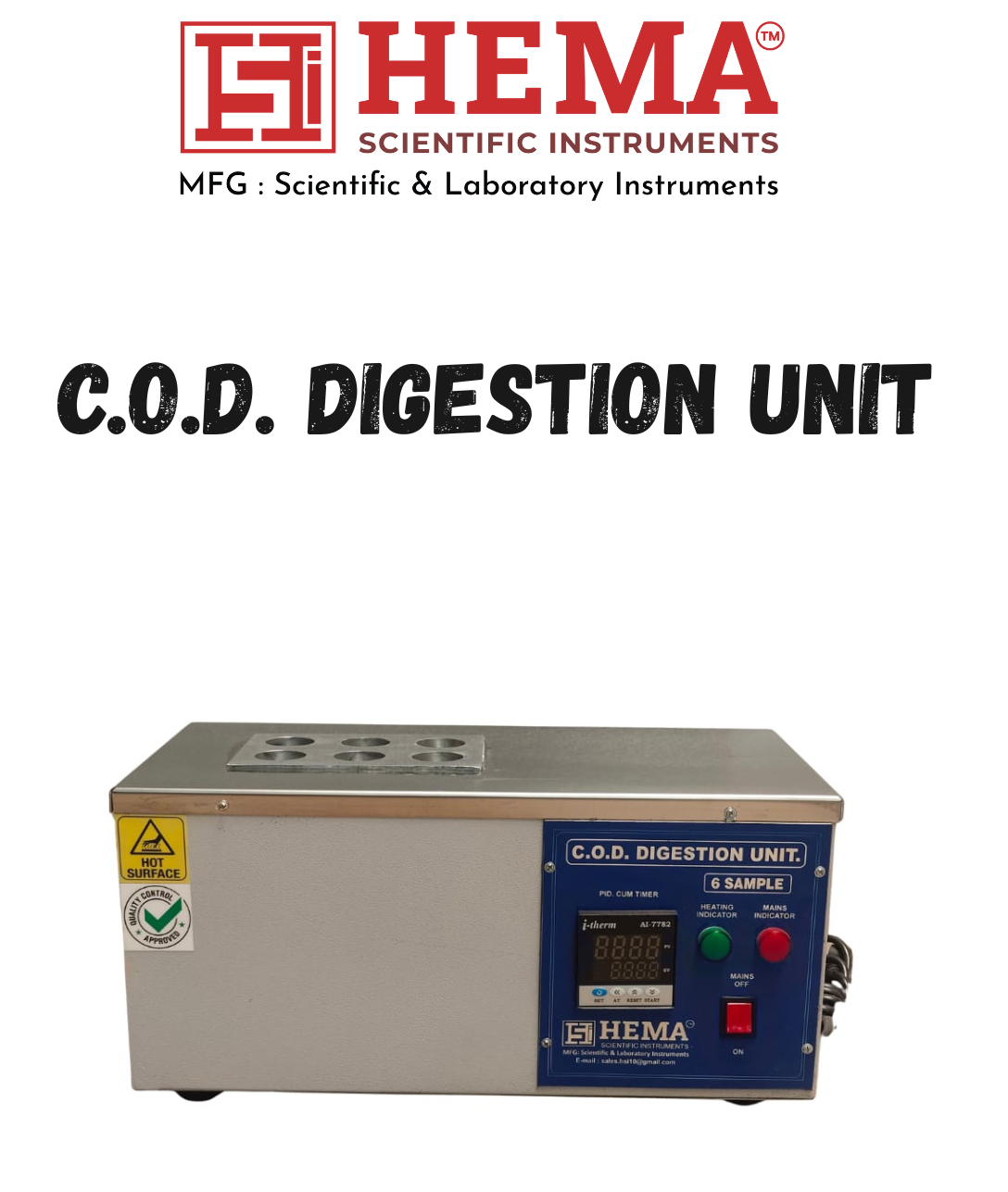 COD Digestion Apparatus - Hema Scientific Instruments | Hema Scientific ...