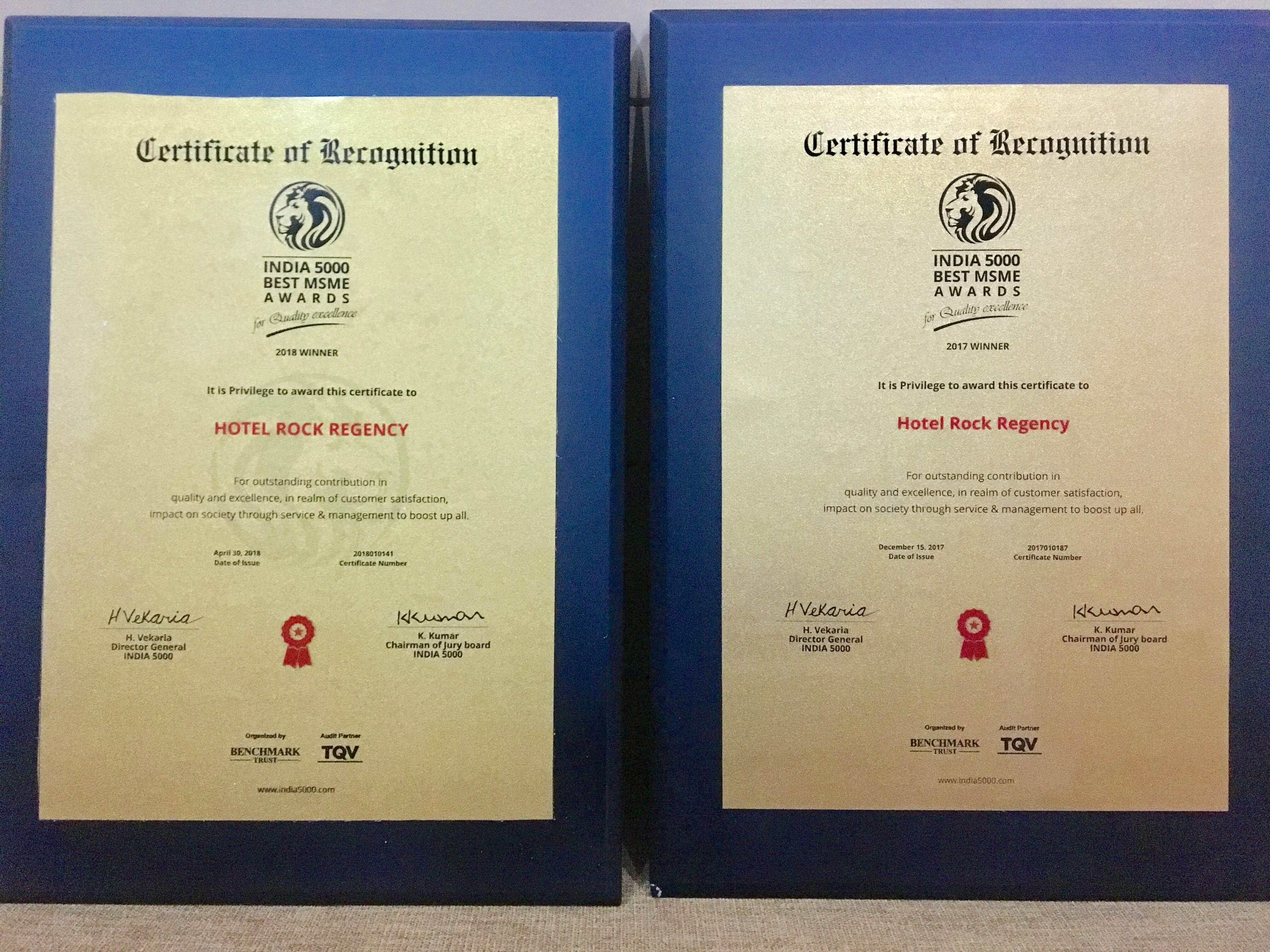 Award Time :- We thank a | Hotel Rock Regency