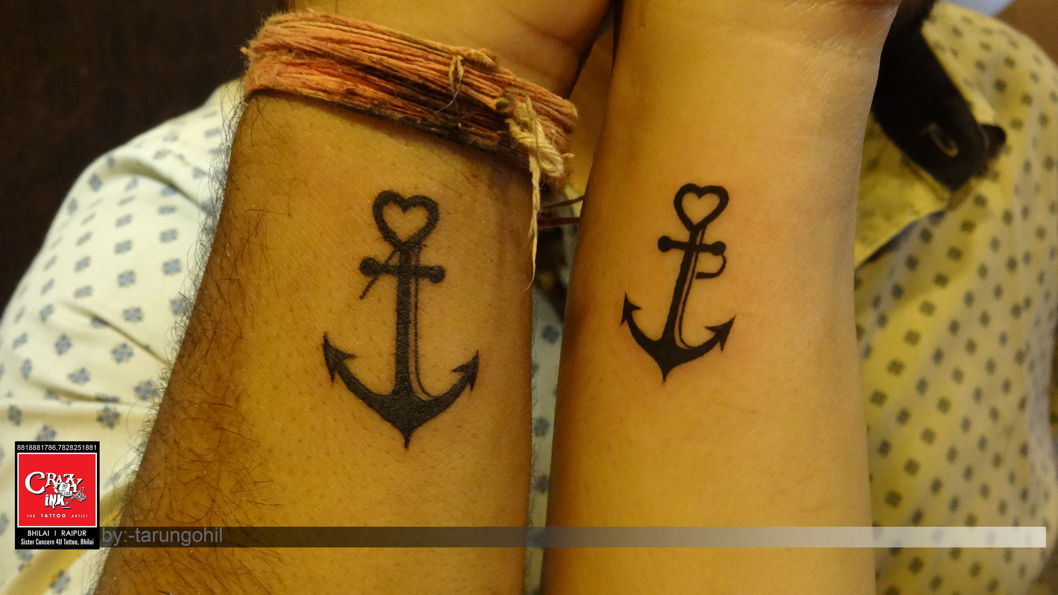 Couples Matching Tattoos Anchor