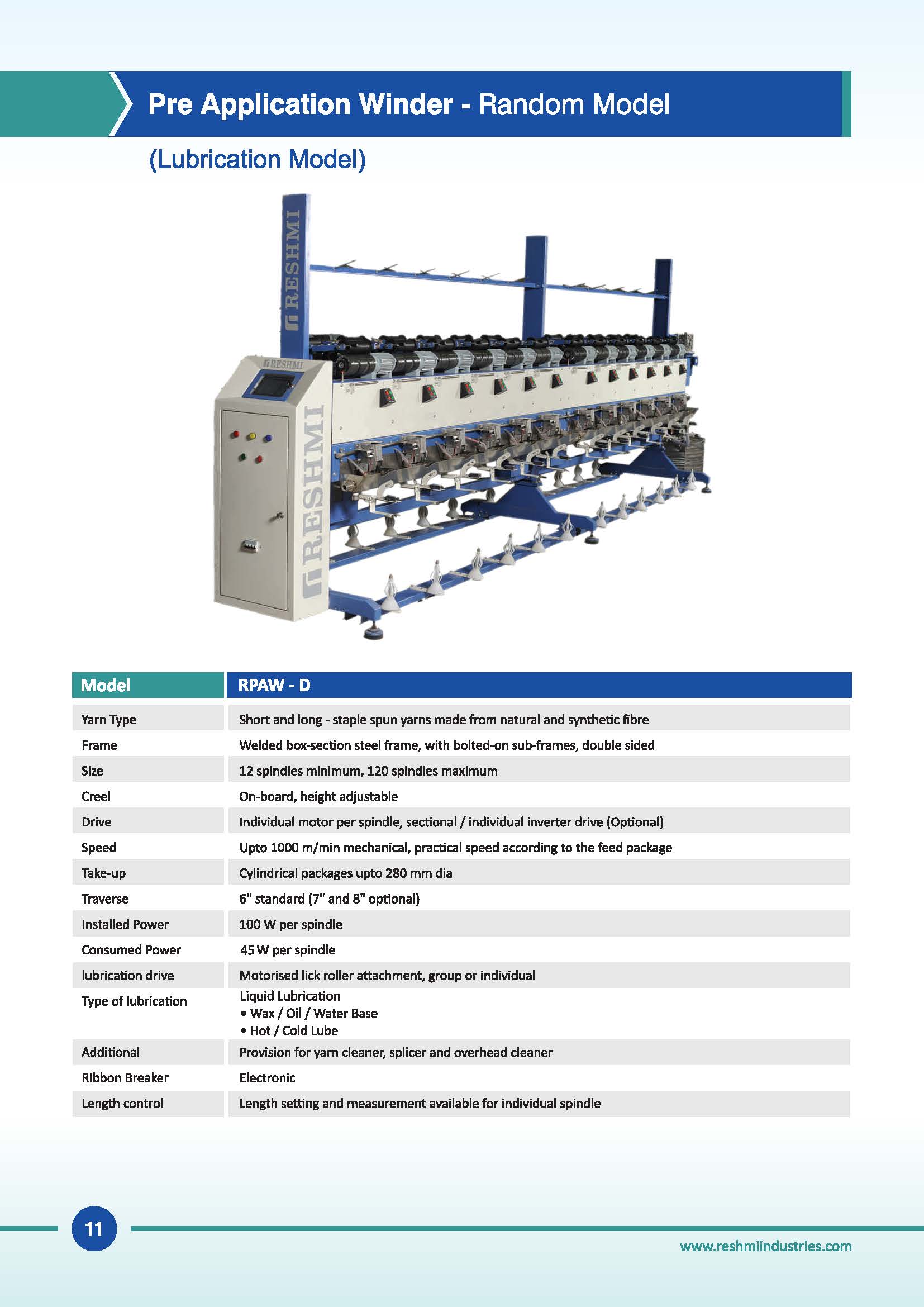 Pre Application Winder for Lubricant applicatio... | RESHMI INDUSTRIES ...