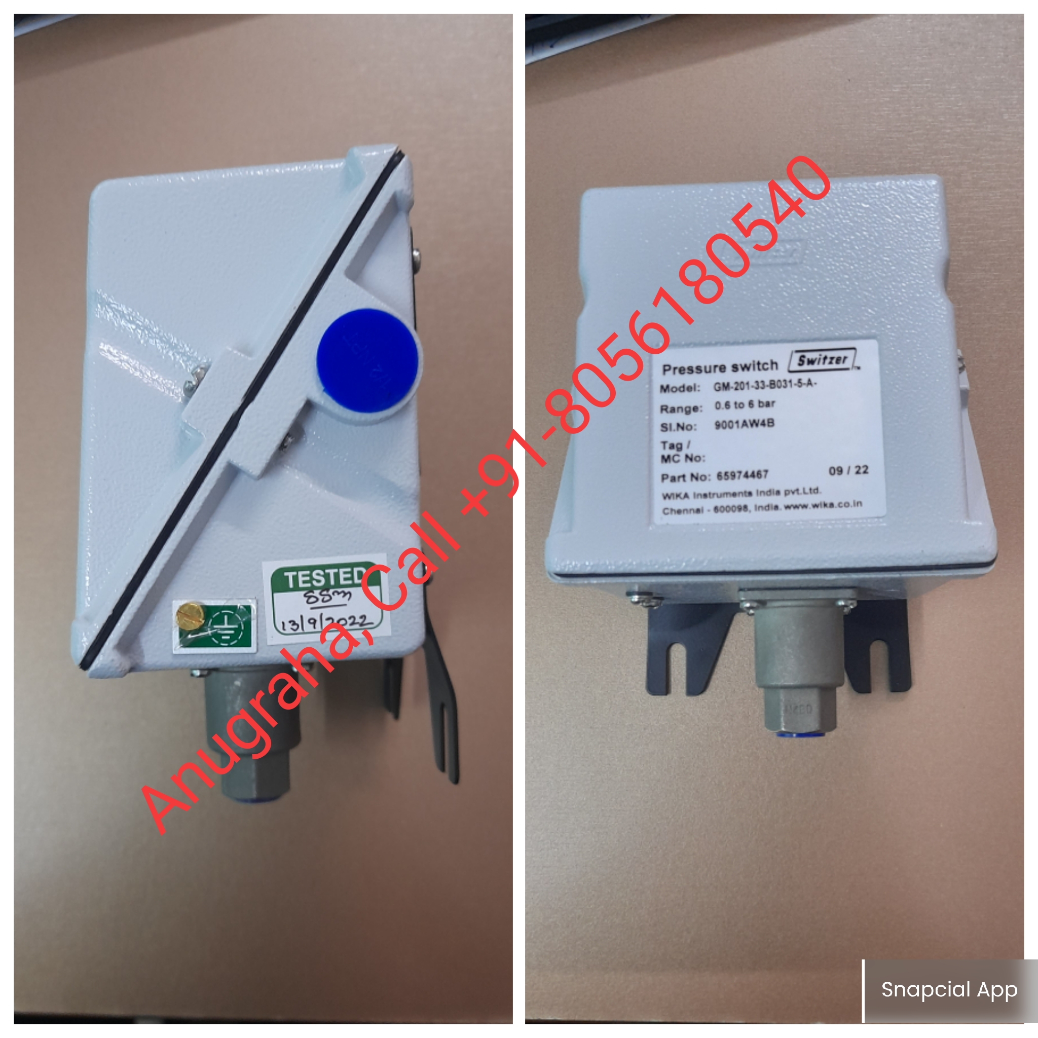 Make: SWITZER (A group of WIKA) Model: GM-201-33-B... | Anugraha ...