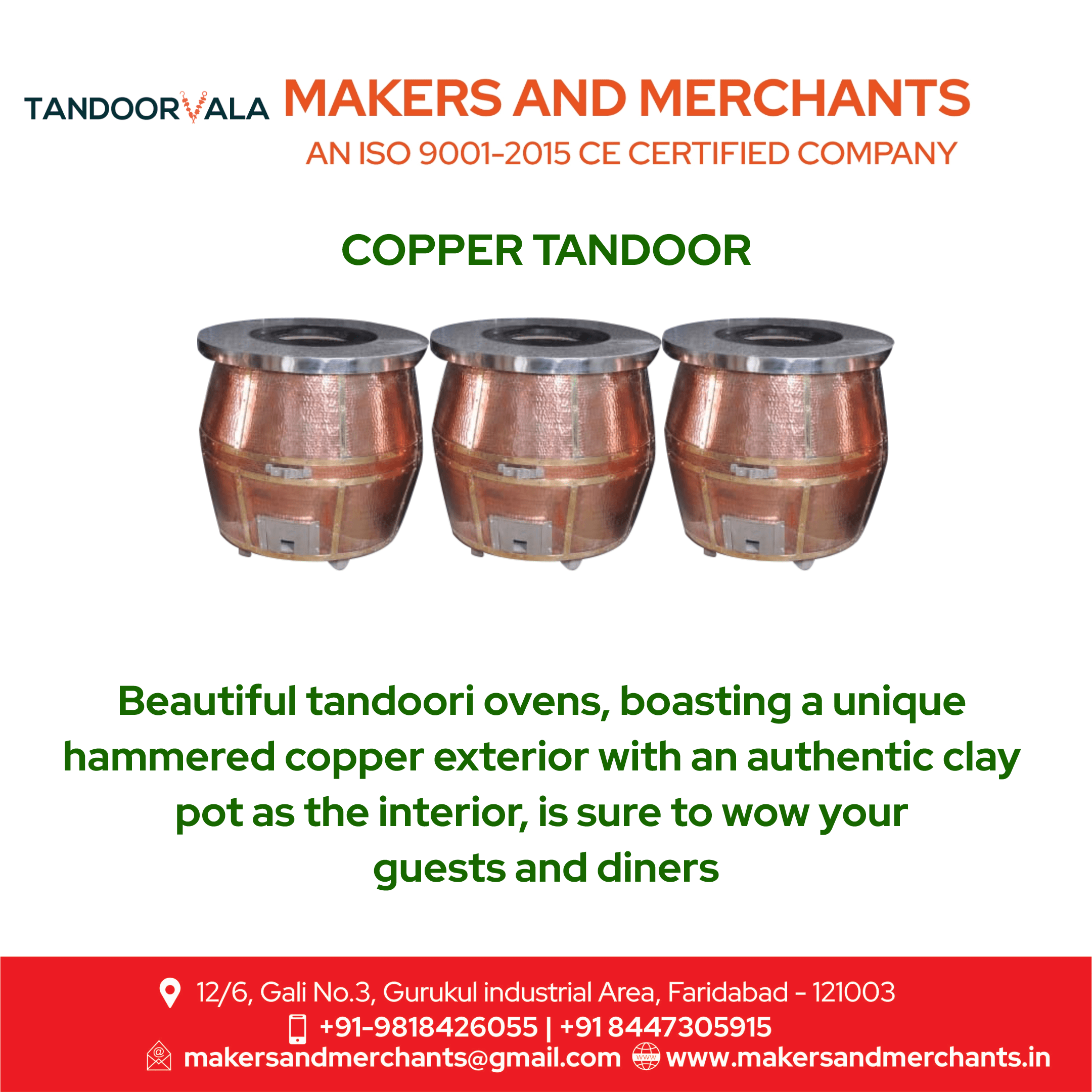 COPPER TANDOOR | Makers And Merchants +91- 9818426055 in Faridabad, India