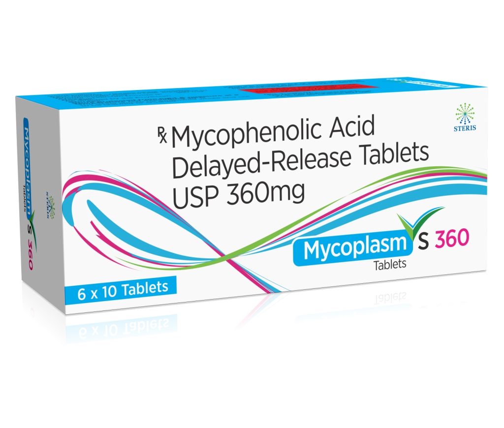 Mycophenolate Sodium (360 mg) MYCOPLASM S is | Steris Healthcare PVT Ltd