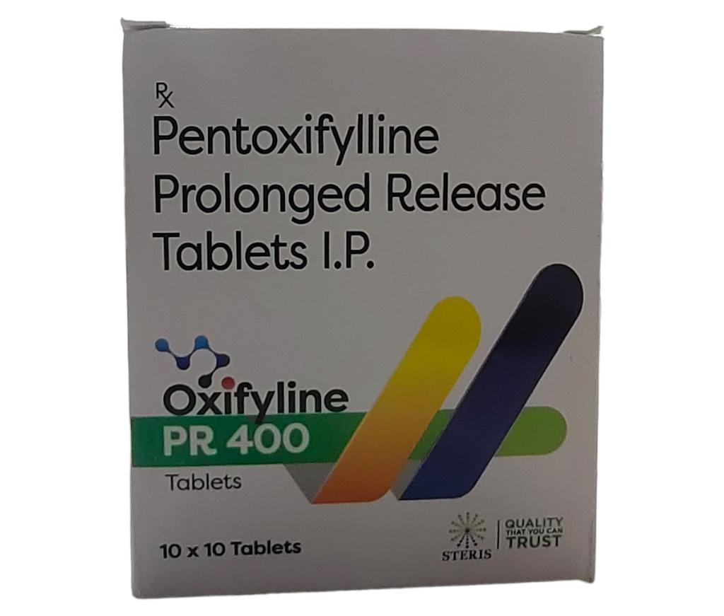 Pentoxifylline Oxifyline PR 400 is a medication th | Steris Healthcare Pvt Ltd