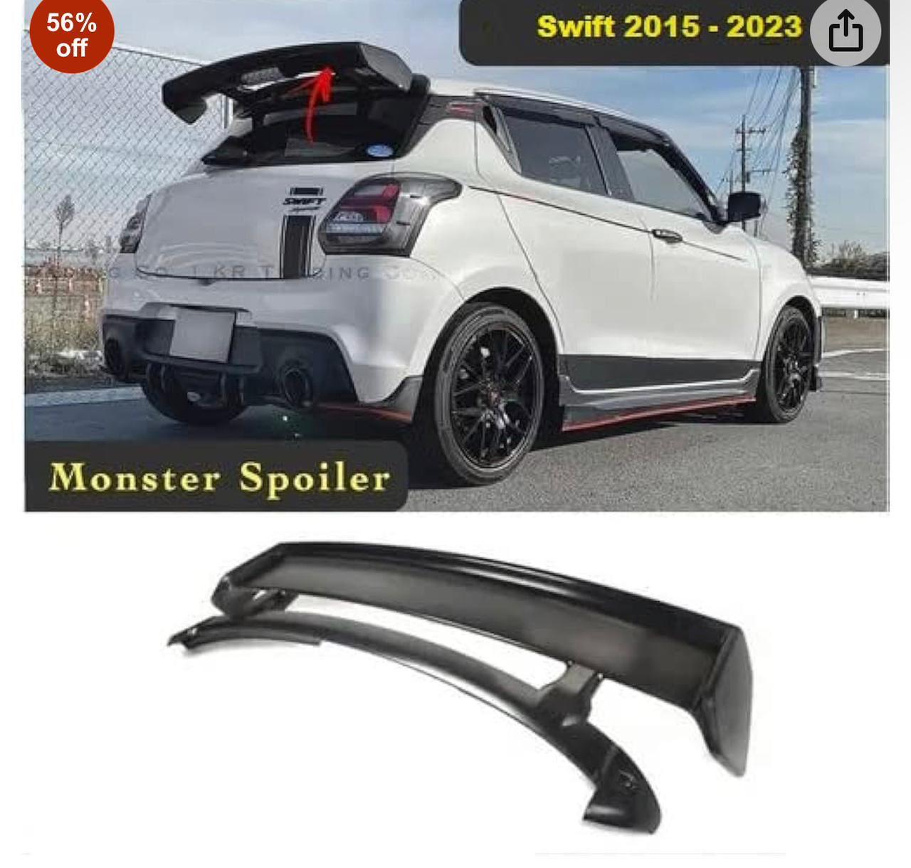 Monster Spoiler Swift 2015 2023 Car spoilers offe CarMate Accessories Shop Pune