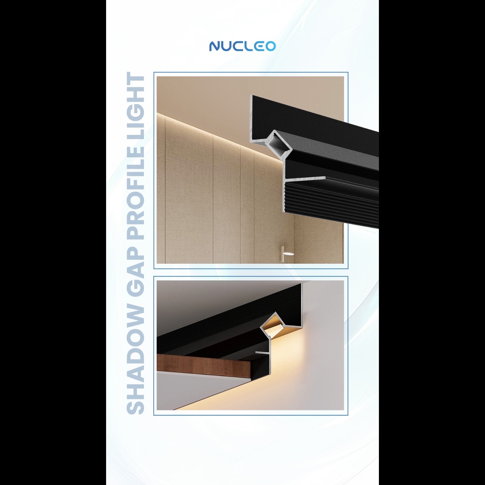 Nucleo Shadow Gap Led Aluminium Profile | Nucleo - Hyderabad