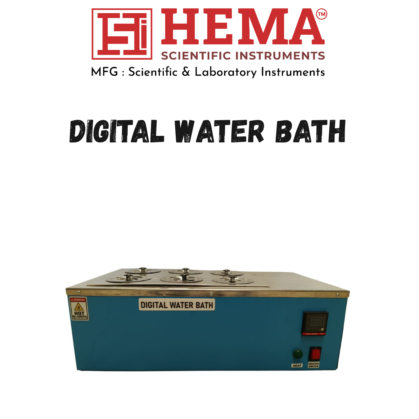 Digital Laboratory Water Bath 6/12 Hole Type | Hema Scientifi | Hema ...