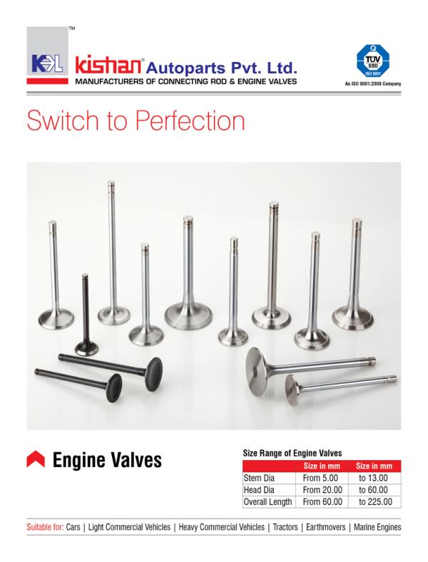 JCB ENGINE VALVES | Kishan Autoparts Pvt Ltd