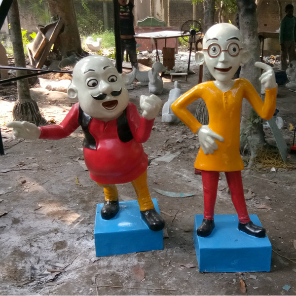 Motu Patlu Cartoon Statue Height - 5 feet FRP Mo... | ABHISHEK ARTS ...