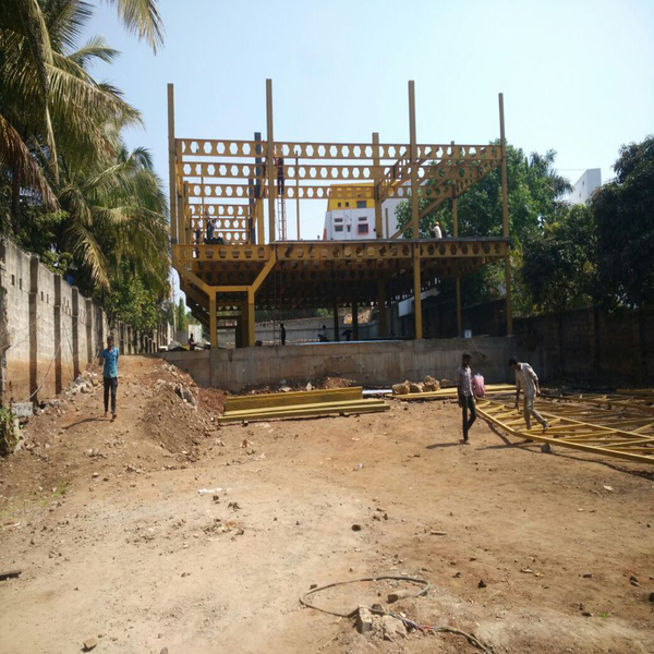 Basement+2 floors steel structure for NEXA Car Sho | Pristine Steel ...