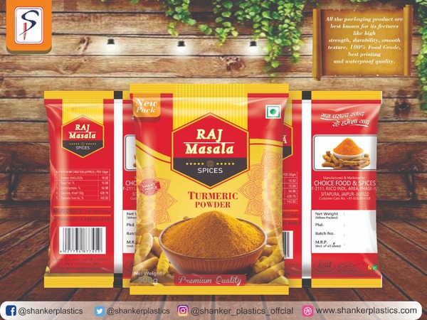 Besan packaging bags and pouch in Delhi. sha | SHANKER PLASTICS