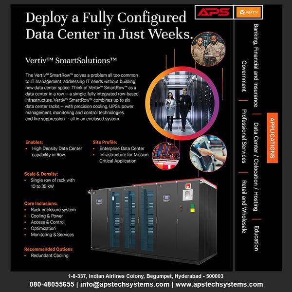 #Vertiv 42U #SmartRack In SmartRow, up to six rac... | APS Tech Systems ...