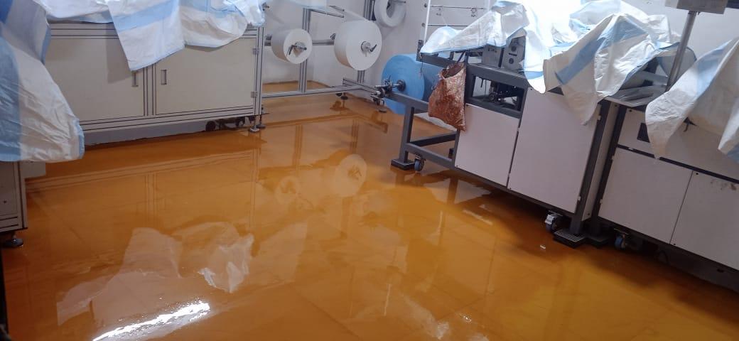 Epoxy base coat of 2mm done at Vasai Epoxy screed | K2P Industries