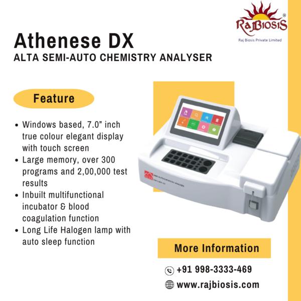 Athenese Dx ALTA SEMI-AUTO CHEMISTRY ANALYSER :- T | Raj Biosis Pvt Ltd