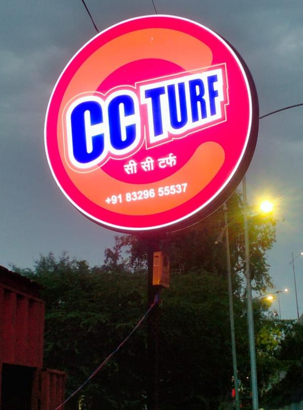 UV Printed Signage Logo with LED Glow & Pole Mount | LED HOUSE - Nagpur