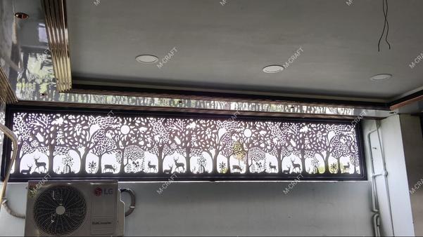 Compound wall design using CNC cutting with MRF PU paint finishing | M ...