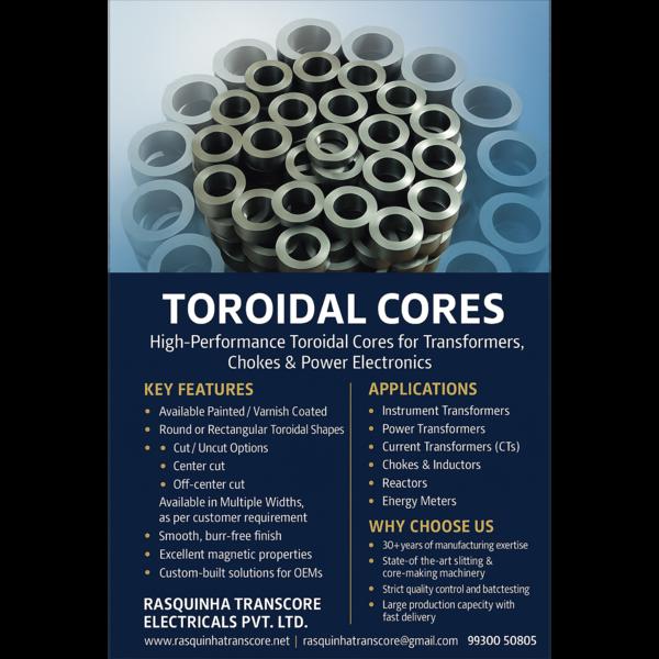 Toroidal Round core manufacturer in India | Rasquinha Transcore ...
